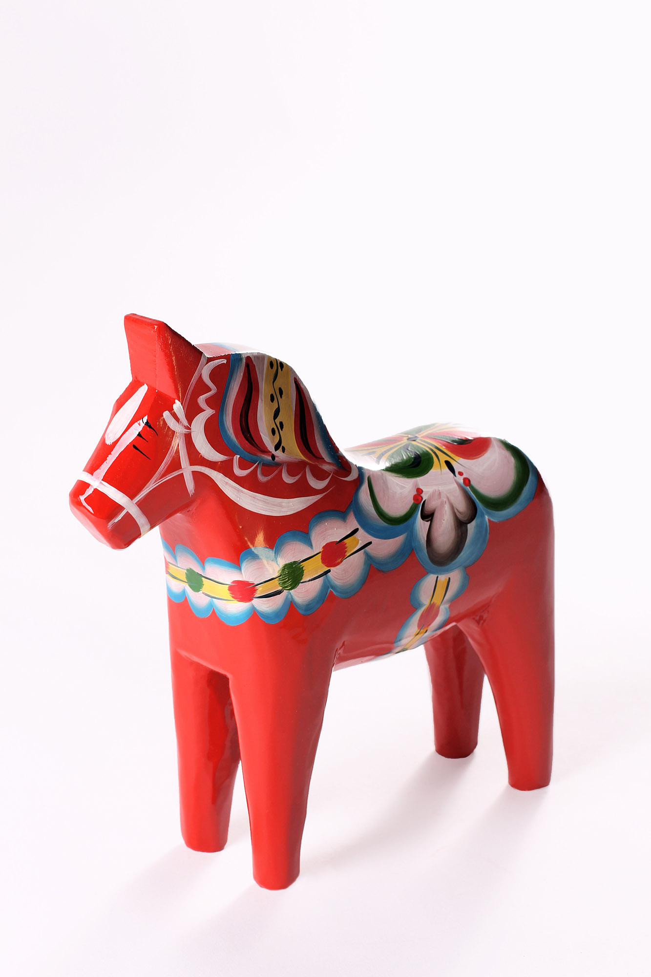 Dolls & Action Figures Toys Swedish Dala Horse Original Floral Red ...