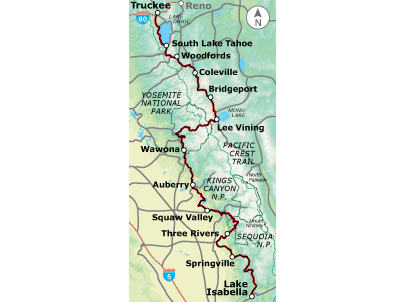 Sierra Cascades Bicycle Route Truckee, CA to Lake Isabella CA | Sierra ...